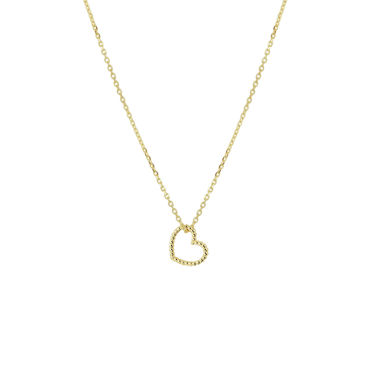 14 karaat geel goud fijn collier met gevlochten hartje – marjanvanes