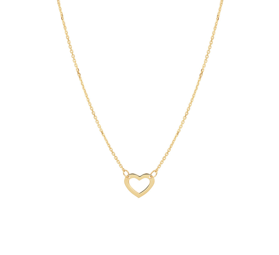 14 karaat geel goud collier met hartje – marjanvanes